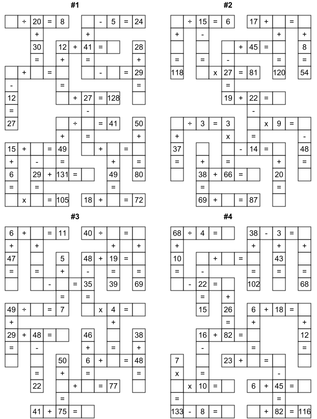 Download free math crossword puzzles - Smart Puzzle Books