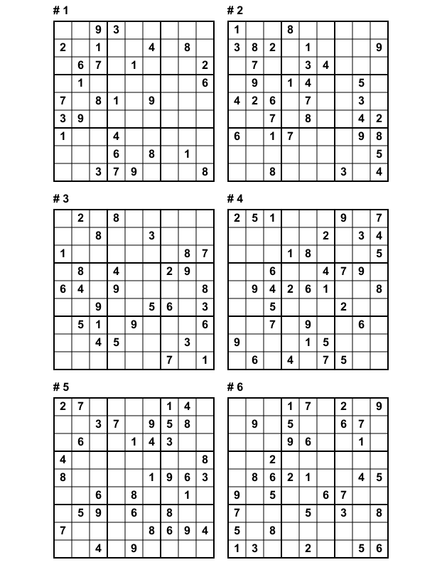 Free sudoku printable PDF puzzles for download - Smart Puzzle Books